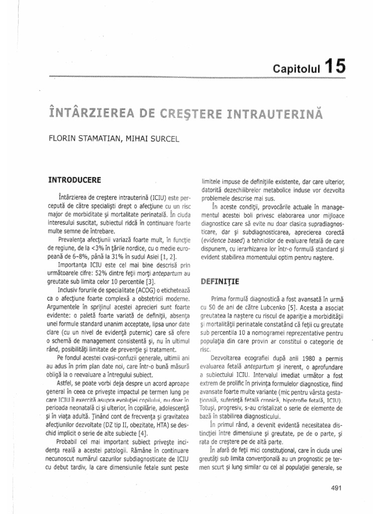Intarziere de crestere intrauterina | PDF