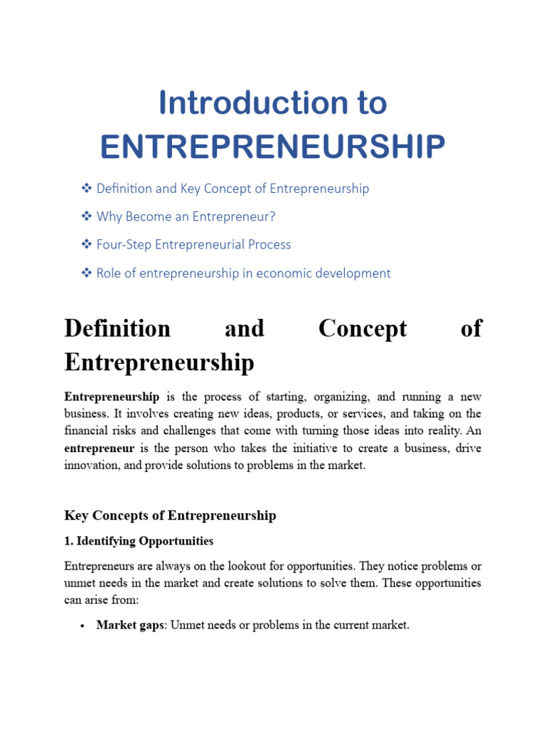 Essentials of Entrepreneurship Explained | PDF | Entrepreneurship ...
