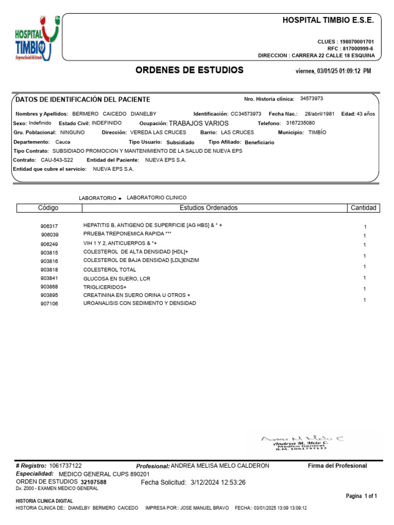 Laboratorios Bien | PDF | Medicina CLINICA | Cuidado de la salud