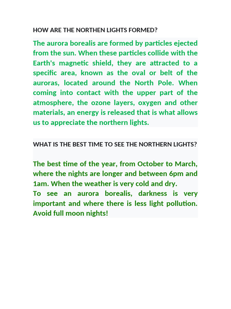 How Are the Northen Lights Formed | PDF