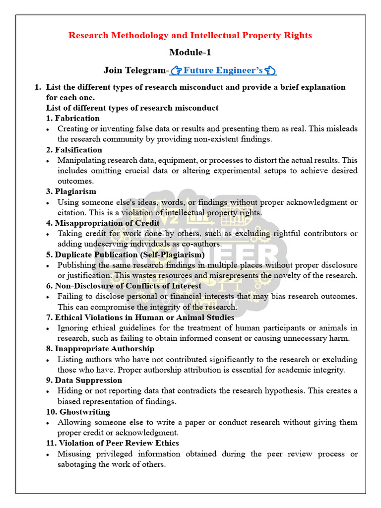 Research Misconduct and Ethics in Engineering | PDF | Methodology ...