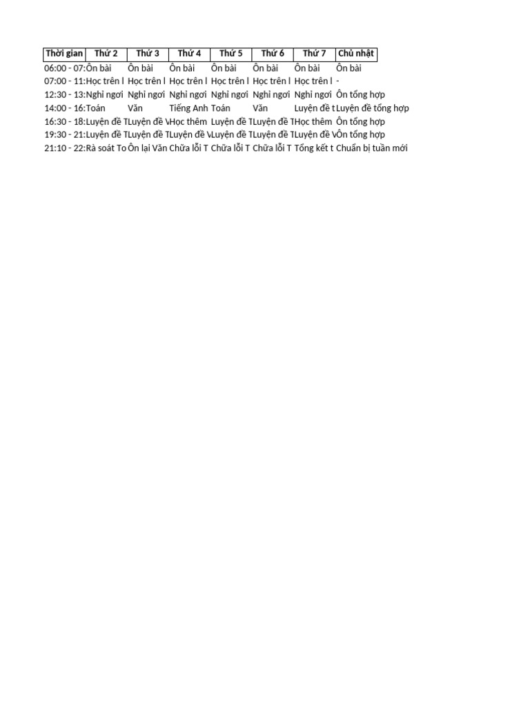 Thoi Gian Bieu | PDF