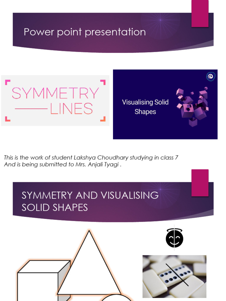 SYMMETRY AND VISUALISING SOLID SHAPES From Lakshya | PDF