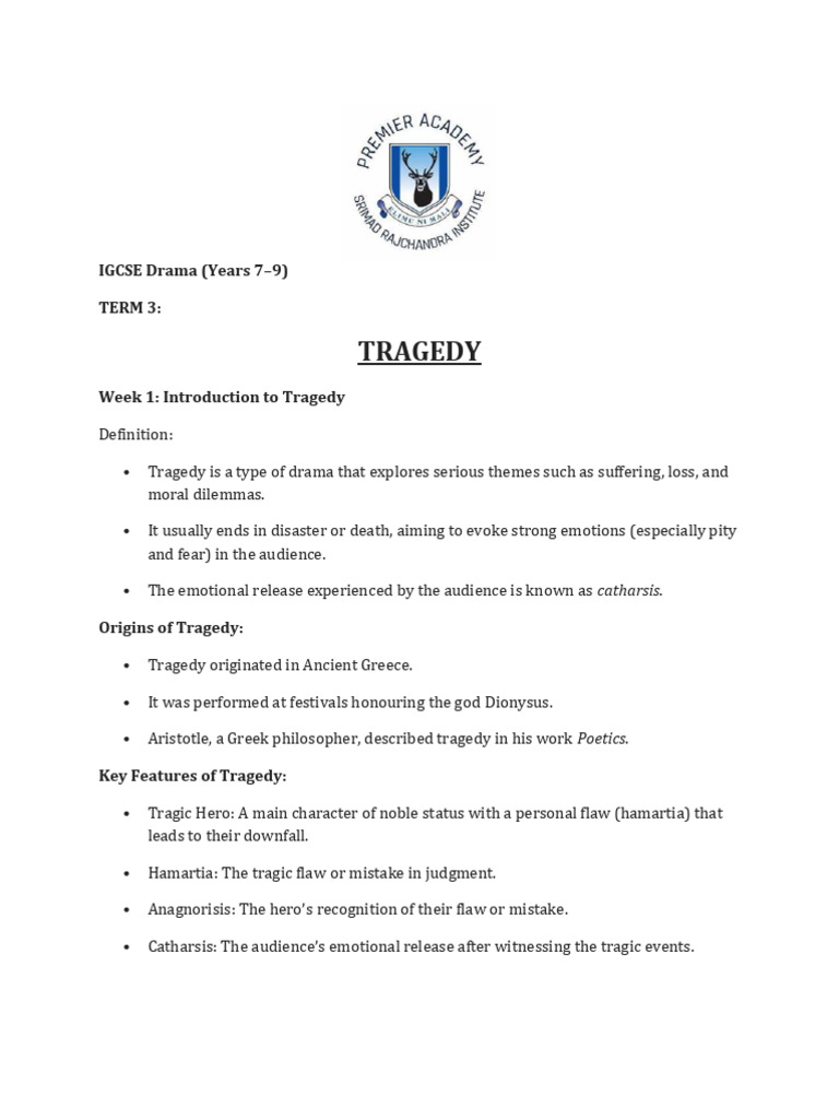 Week 1 Tragedy Notes | PDF