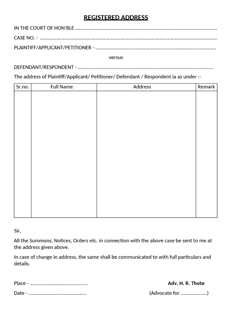 Registered Address | PDF