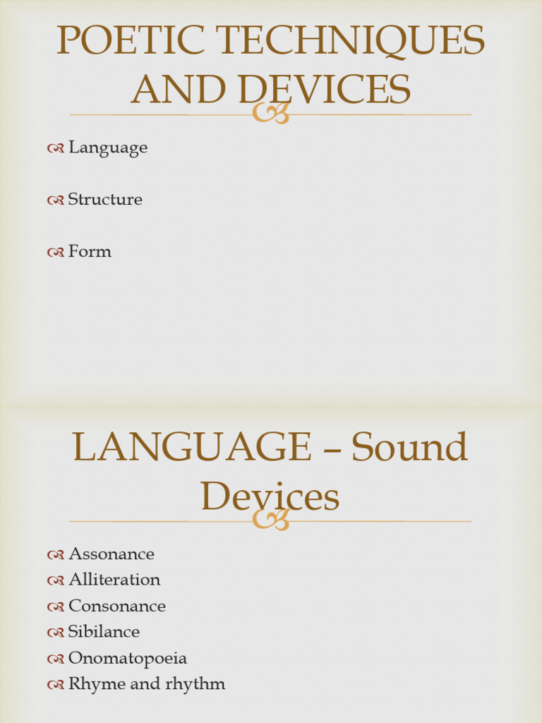 Poetic Techniques and Devices | PDF | Irony | Senses