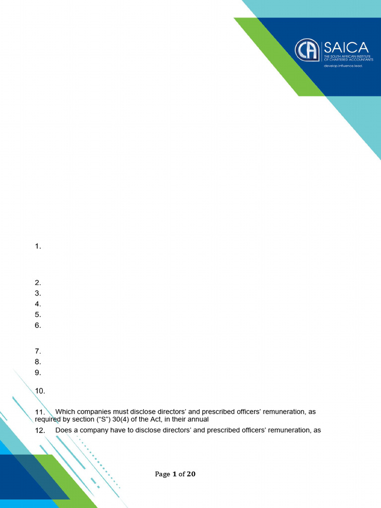 Auditing 3A - FAQS For Members and Associates of SAICA | PDF | Board Of ...