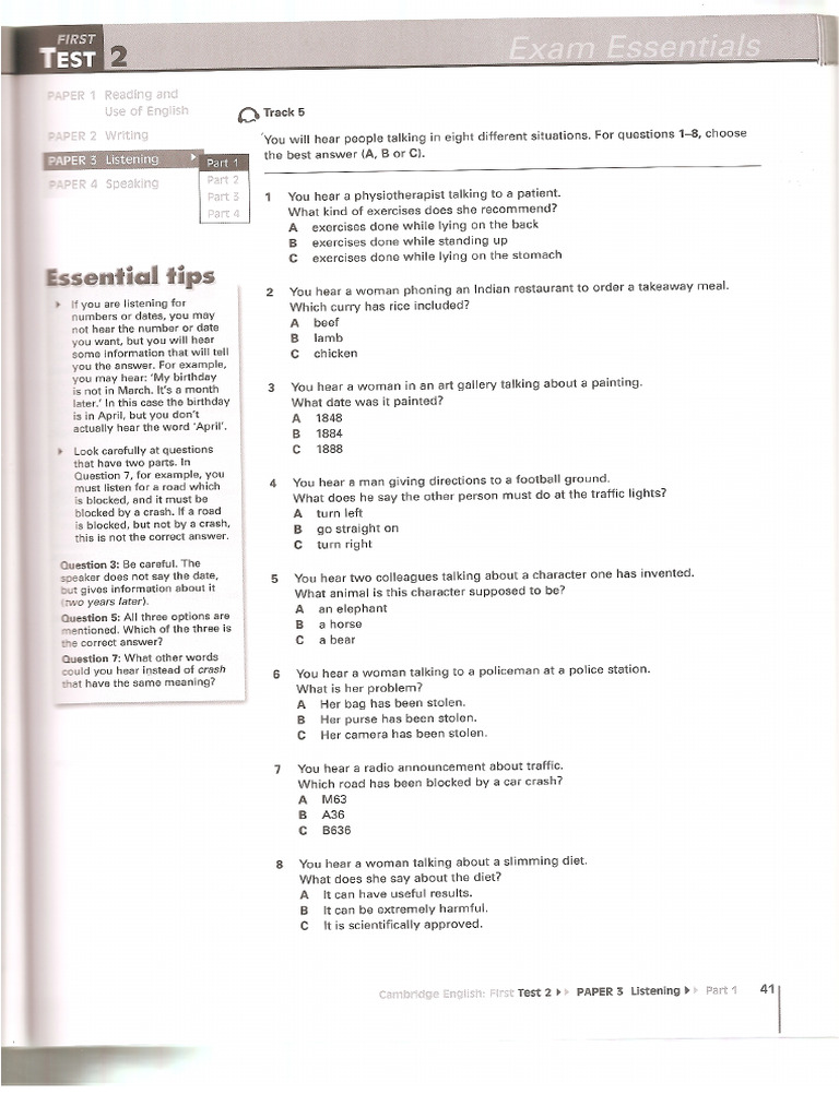 Exam Essentials Test02 Listening | PDF