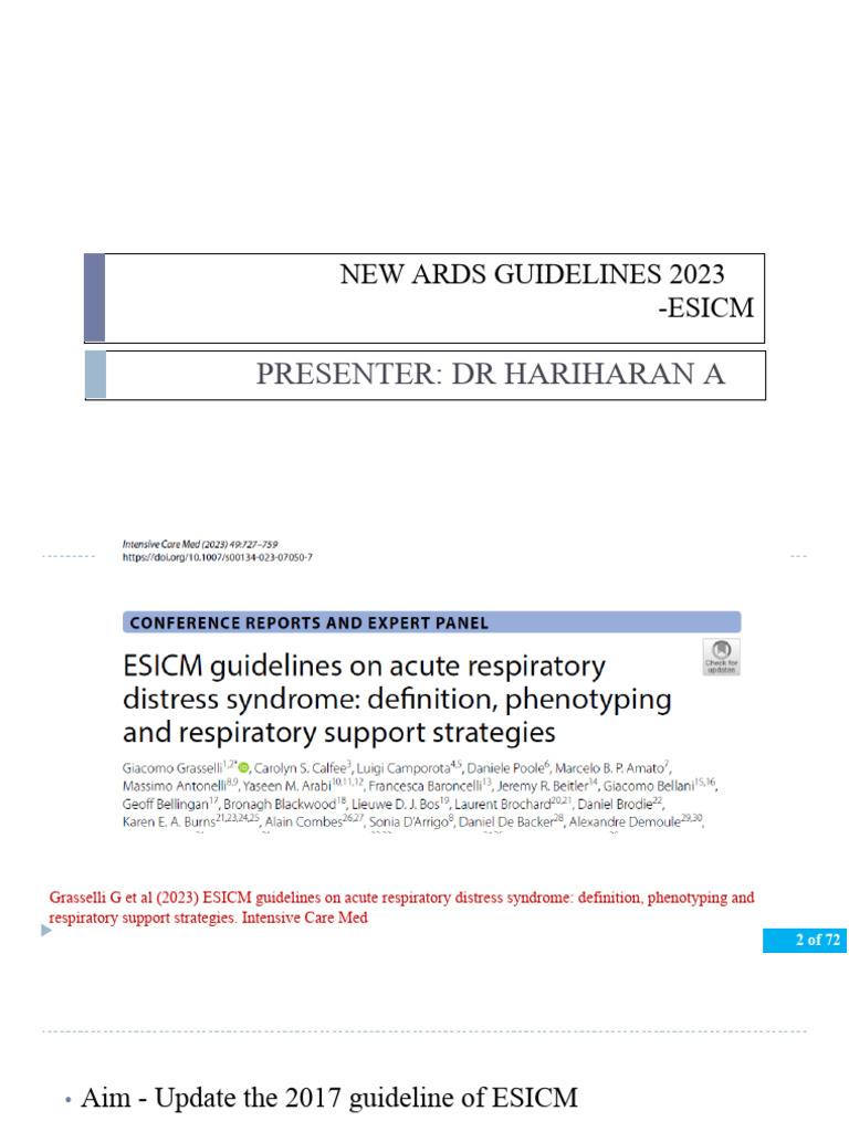 New Ards Guidelines 2023 | PDF | Clinical Medicine | Intensive Care ...