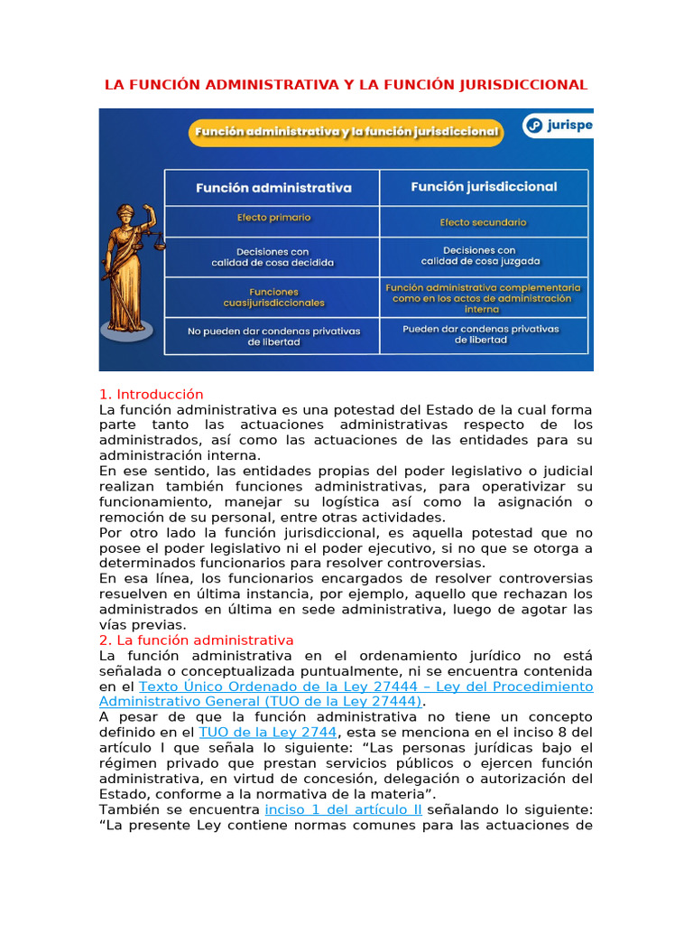 La Función Administrativa y La Función Jurisdiccional | PDF | Jurisdicción | Judicaturas
