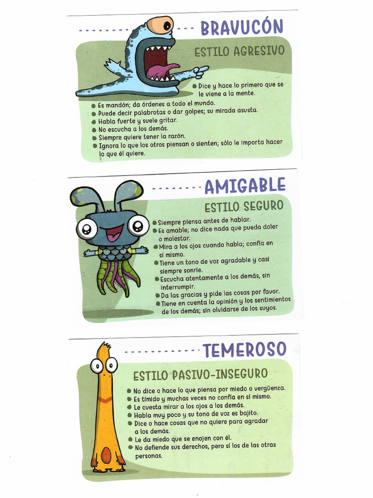 Tarjetas Comunicacion Asertiva | PDF