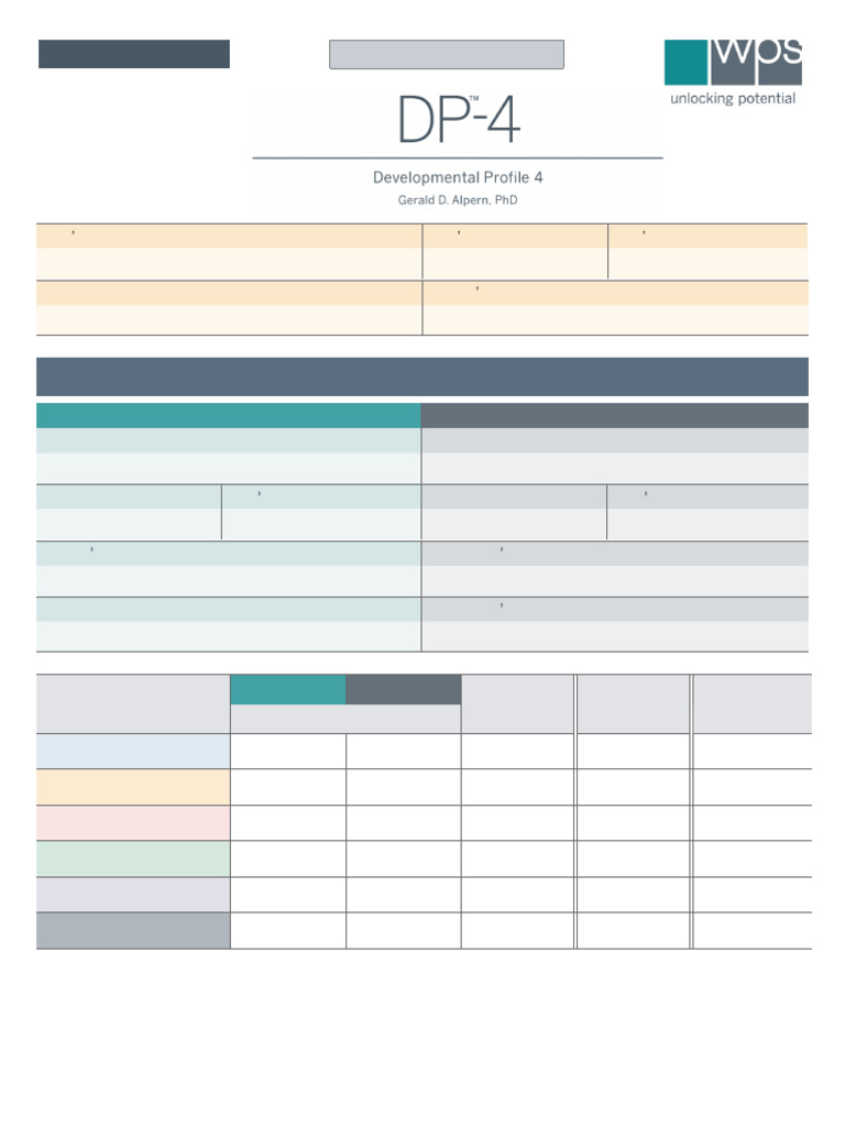 DP 4 Rater Comparison Report Standard Scores Sample | PDF | Social ...