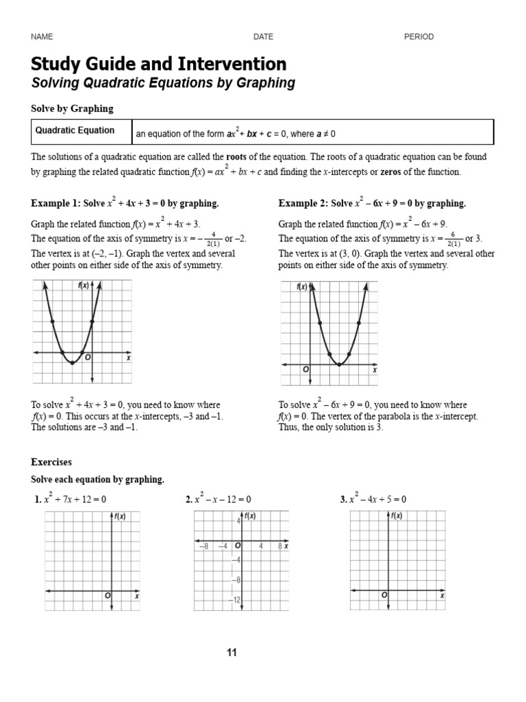 Solving Quadratic Equations by Graphing | PDF | Quadratic Equation | Mathematics