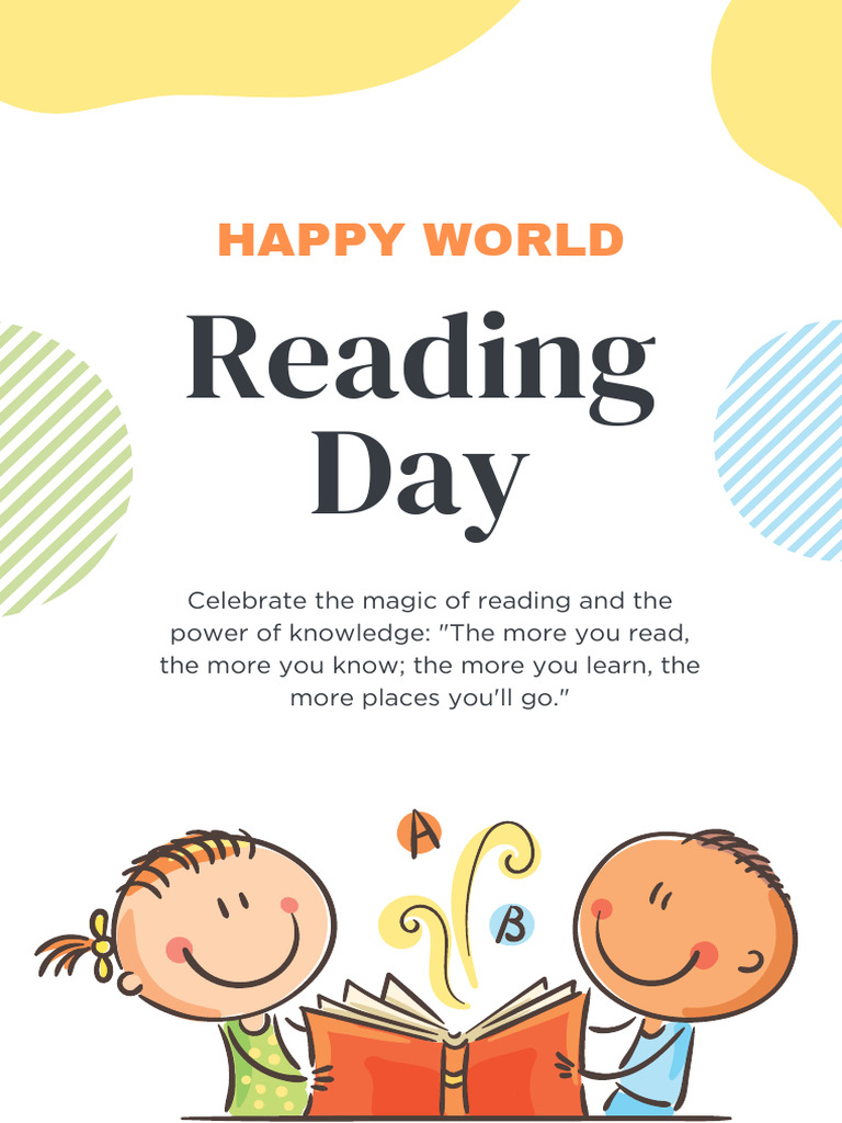 Colourful Illustrative Happy World Reading Day Flyer | PDF