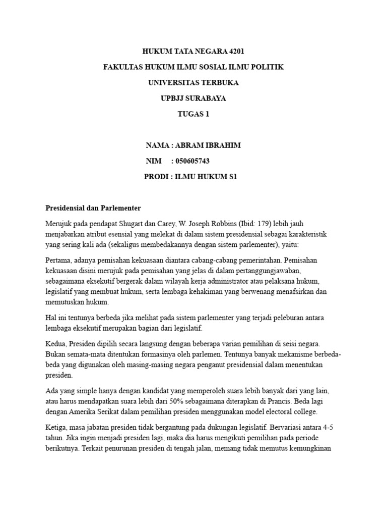 Hukum Tata Negara 4201 | PDF