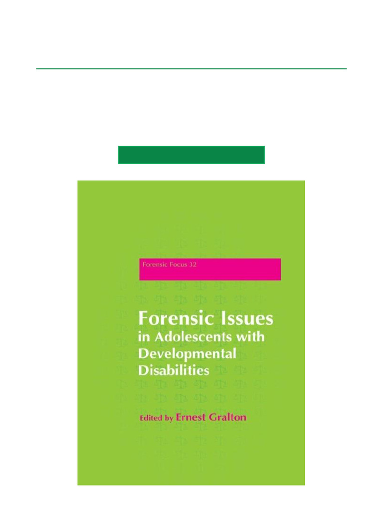 Forensic Issues in Adolescents With Developmental Disabilities FULL PDF ...