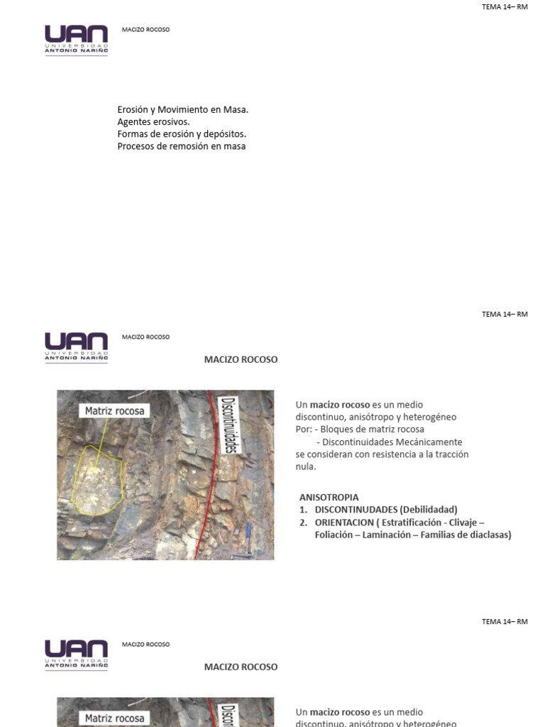 GEOLOGIA UAN 15 MACIZO ROCOSO | PDF | Roca (geología) | Estrato