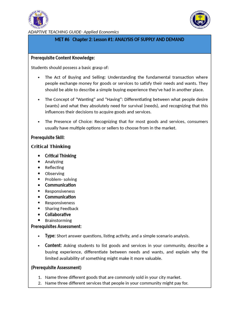 ATG-App Econ-Chapter2-L1 | PDF | Demand | Prices