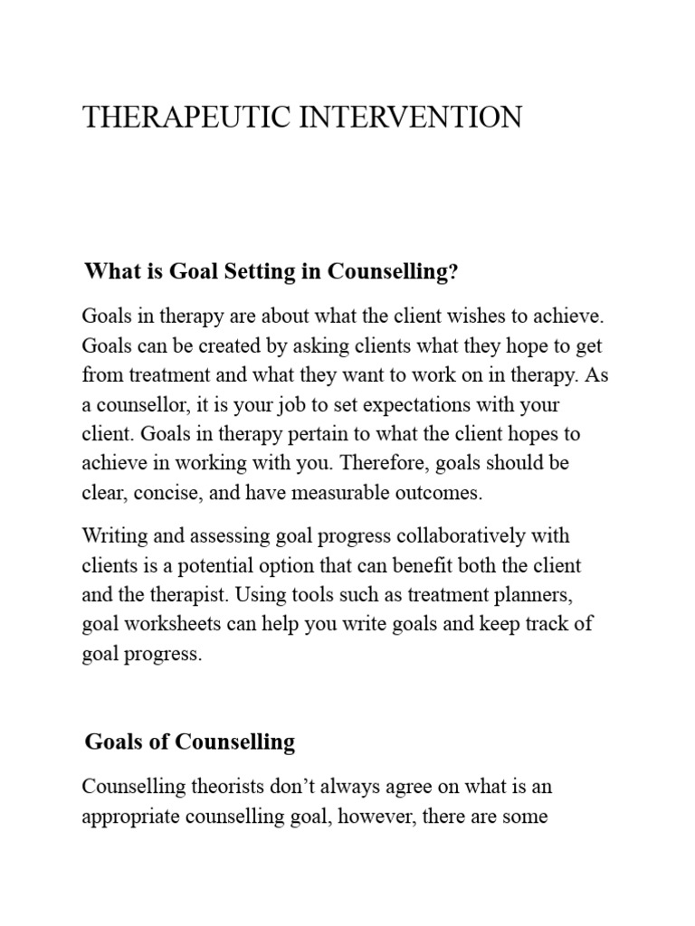 Setting SMART Treatment Goals in Therapy | PDF | Goal | Psychotherapy
