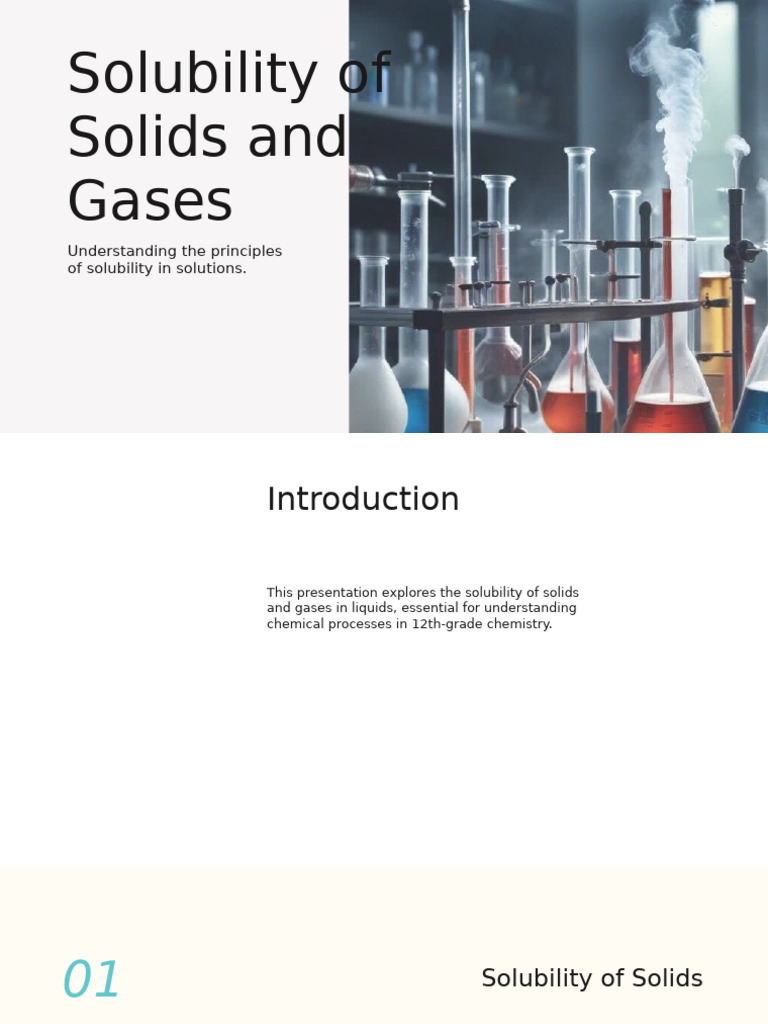 Solubility of Solids and Gases | PDF | Solubility | Gases