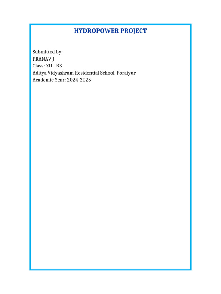 Hydropower Project Complete | PDF | Hydroelectricity | Renewable Energy