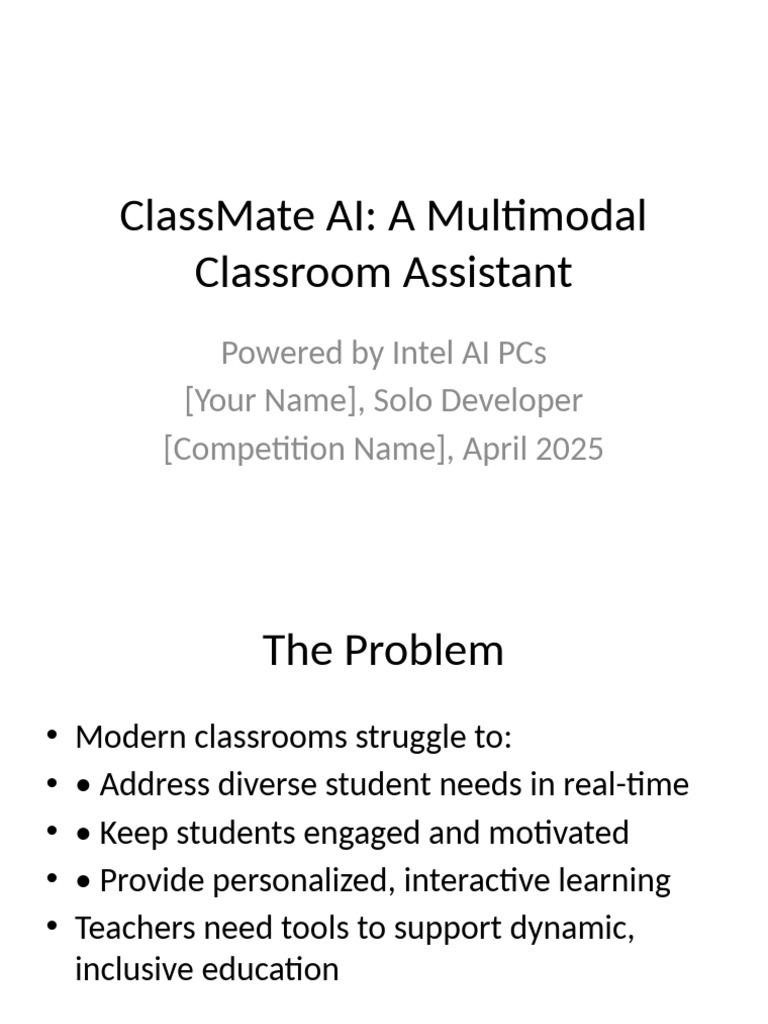 ClassMate AI Presentation | PDF