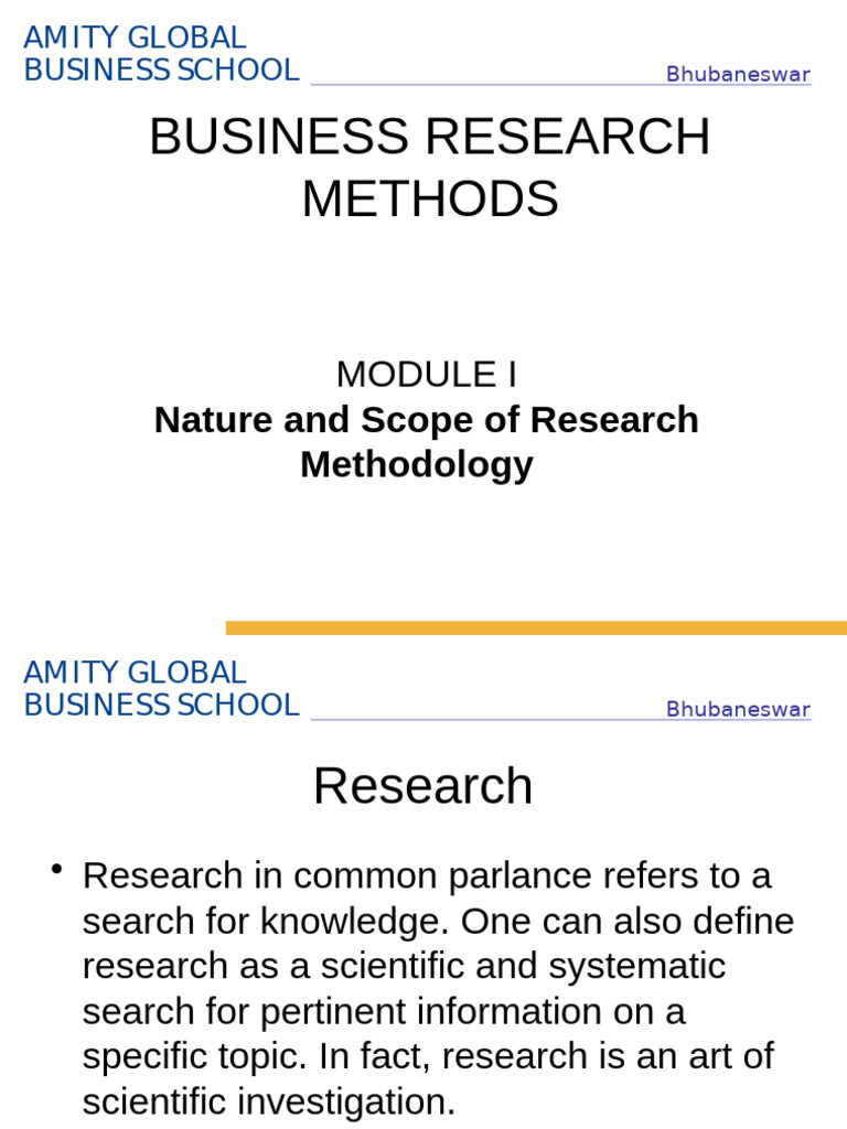 Business Research Methods: Nature and Scope of Research Methodology ...