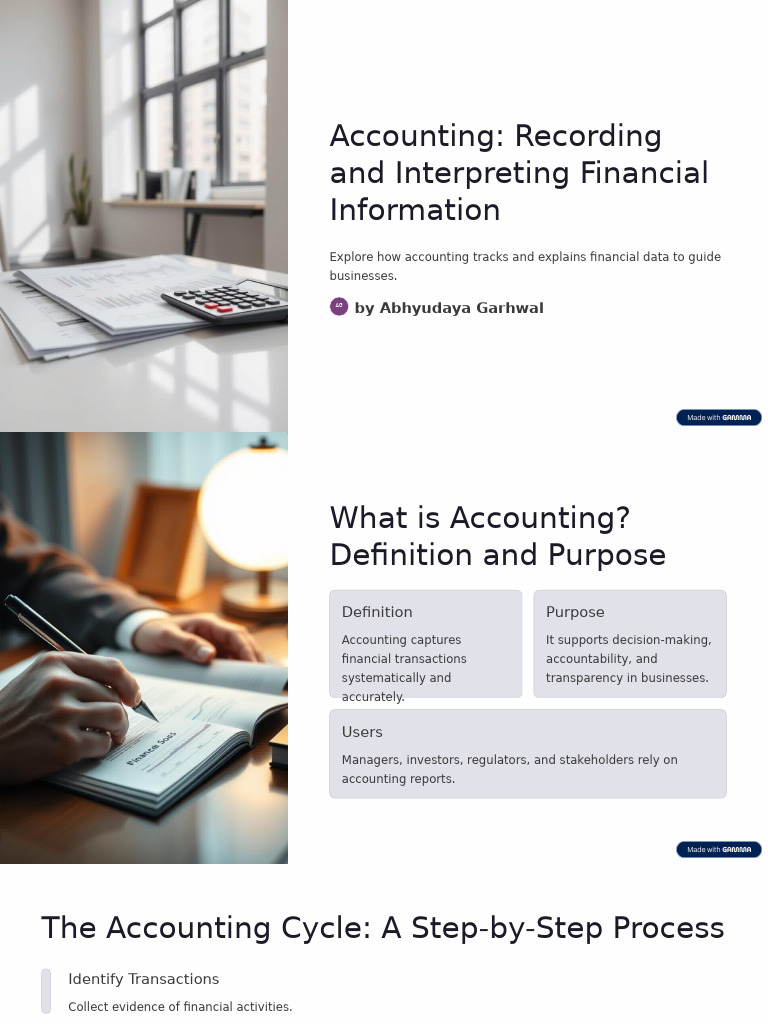 Accounting Recording and Interpreting Financial Information | PDF ...