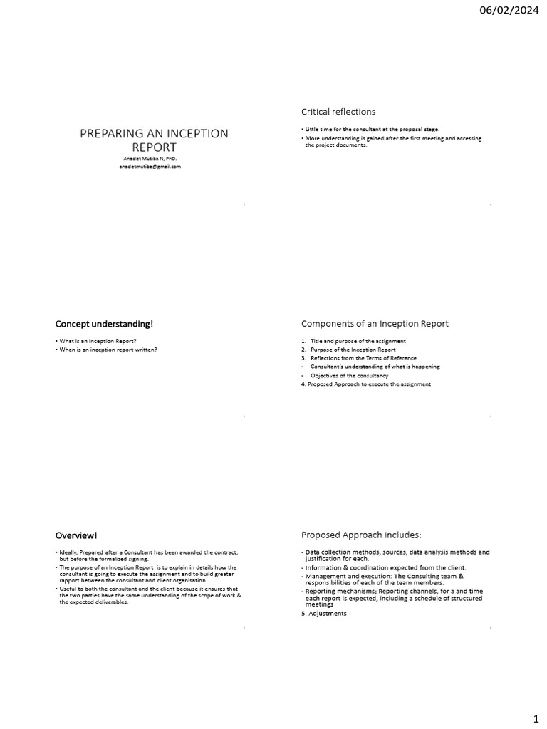 Inception Report Writing | PDF