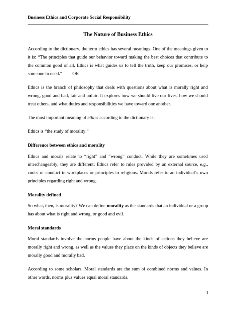 Business Ethics Notes Mid | PDF | Morality | Justice