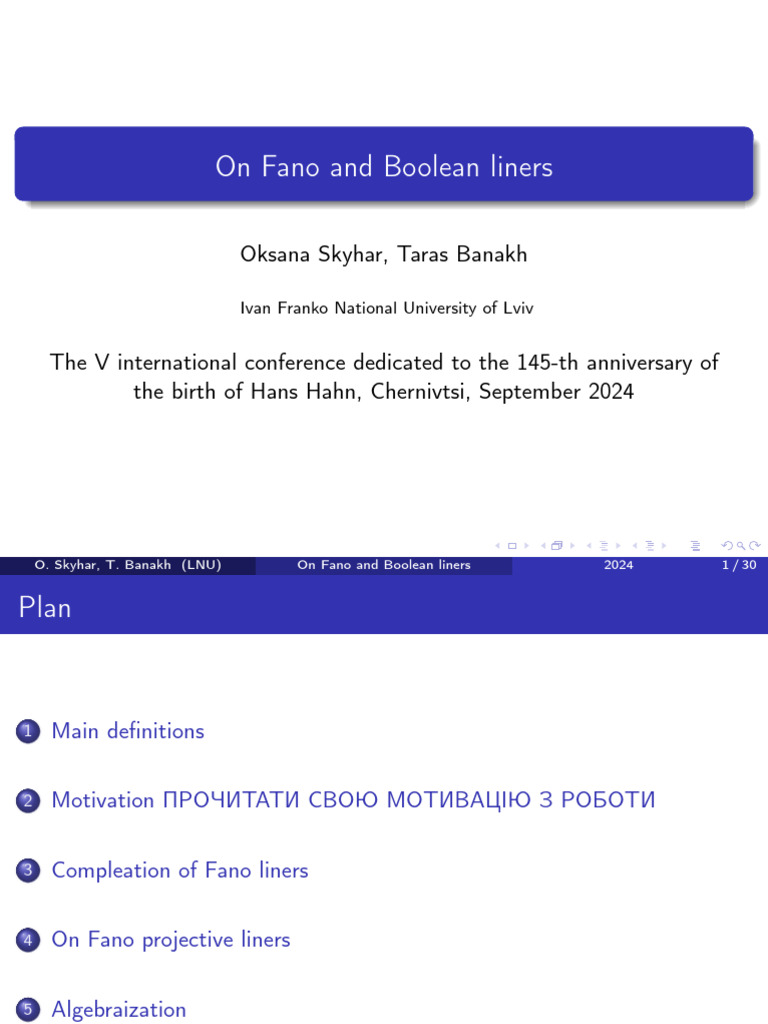On Fano and Boolean Liners New | PDF | Boolean Algebra | Teaching ...