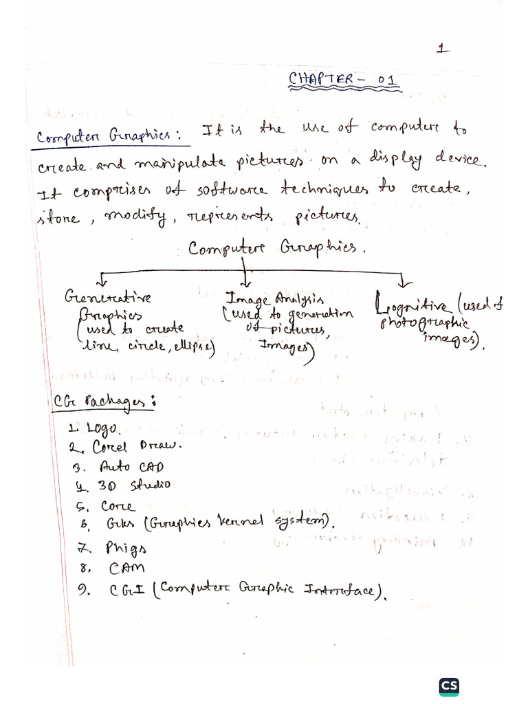 Computer Graphics Chap-1,2,3 Note | PDF