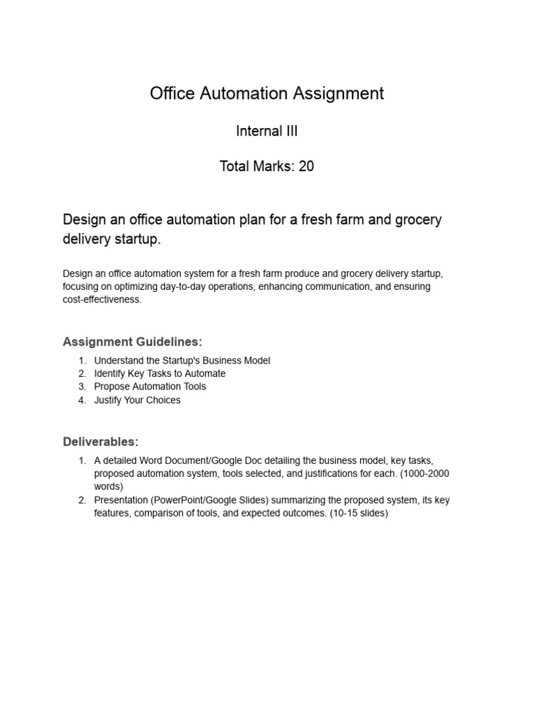 Office Automation Plan for Startups | PDF