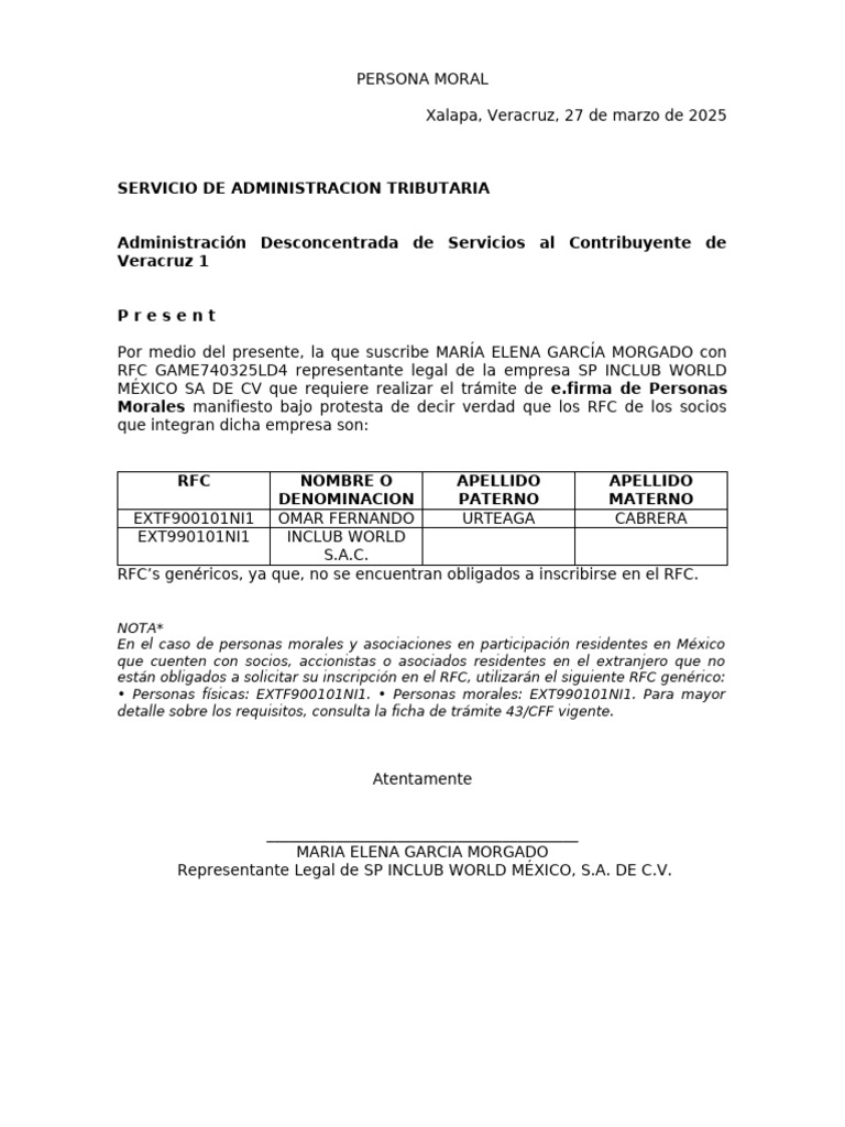 Manifiesto Datos Socios | PDF