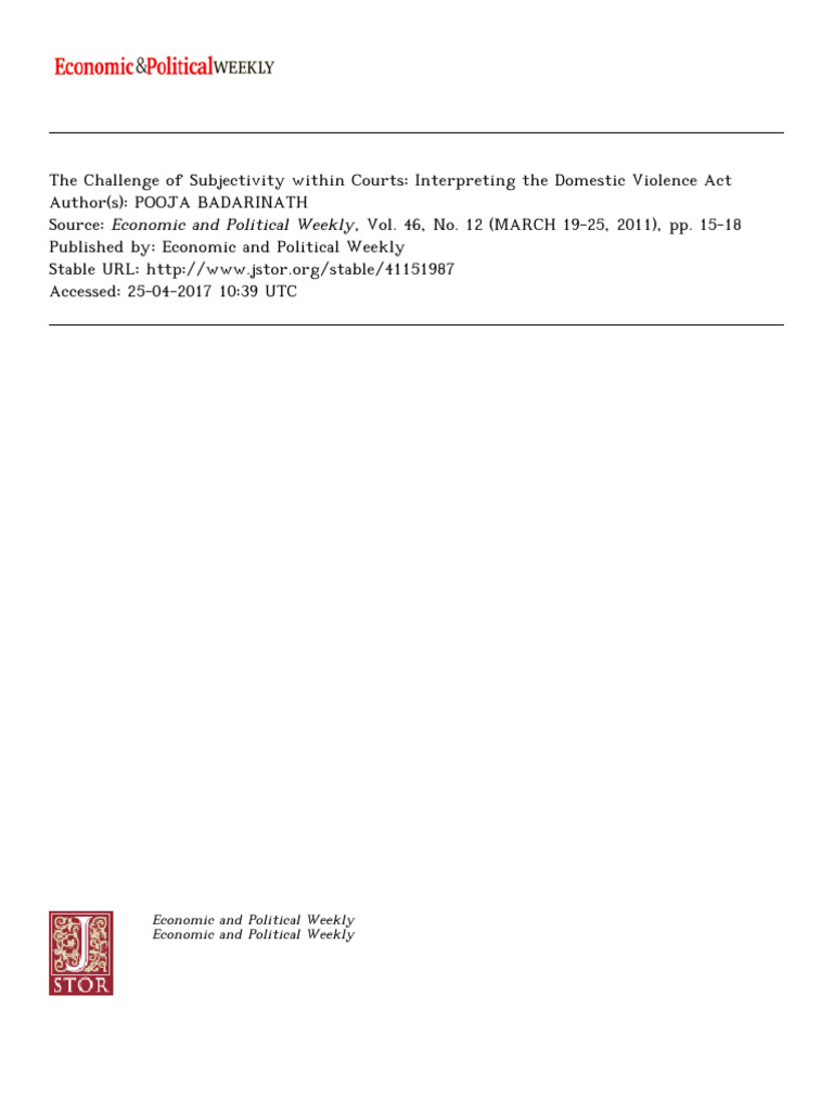 Pooja Badrinath, Subjectivity Within Courts | PDF | Judgment (Law) | Ex ...