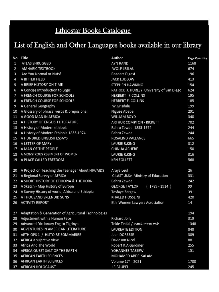 EthioStar Books English and Other Languages | PDF | Ethiopia