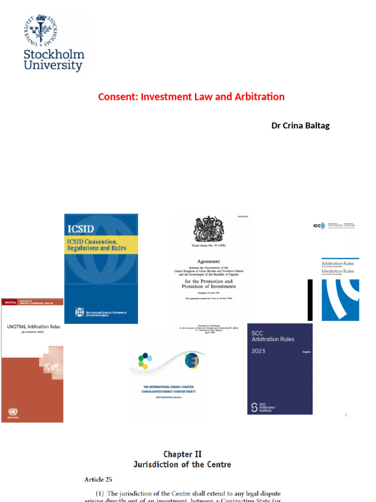 Investment Arbitration - Consent - AIA | PDF | Arbitration | Justice