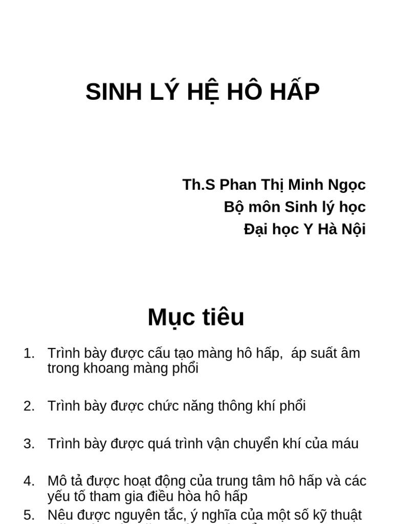 Sinh Ly Ho Hap | PDF