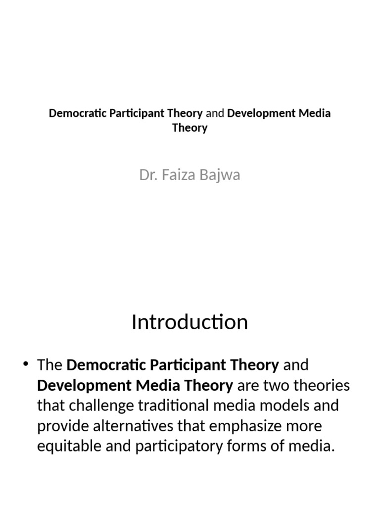Democratic Participent Theory | PDF | Modernization Theory | Democracy