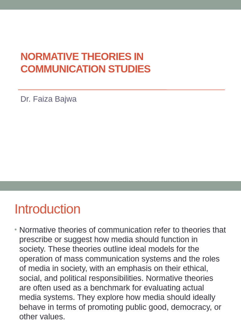 Normative Theories in Communication Studies | PDF | Freedom Of The ...
