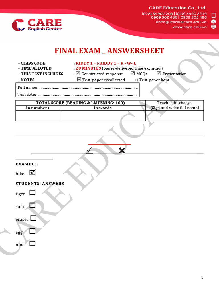 Fkiddy - R-W-L - Answer Sheet | PDF