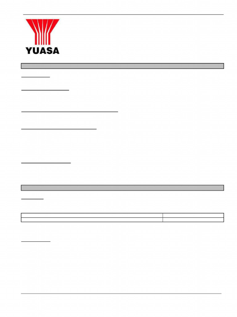 MSDS Yuasa Battery-Electrolyte Ver4 (Air Accu Zuur) | PDF