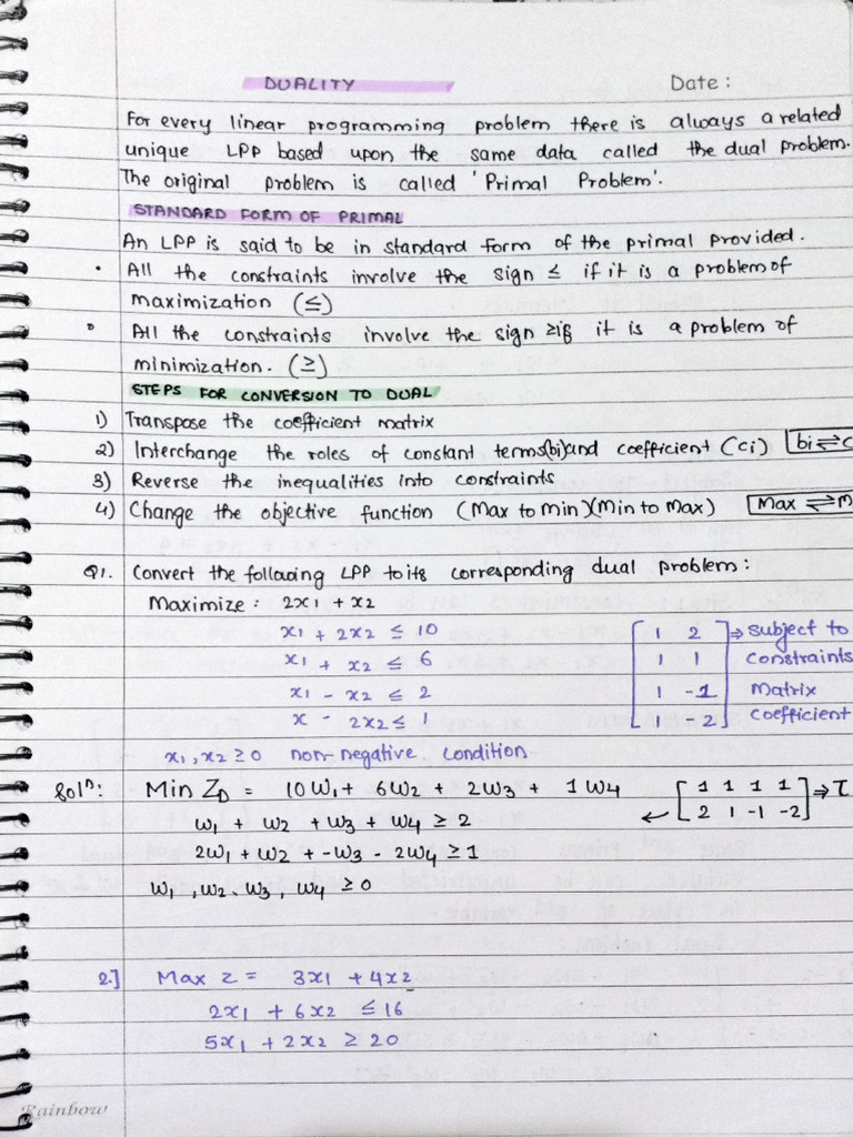 Duality in LPP | PDF