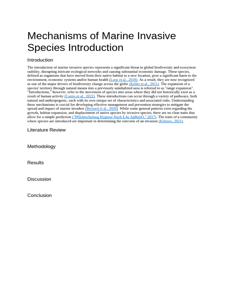 Mechanisms of Marine Invasive Species Introduction | PDF