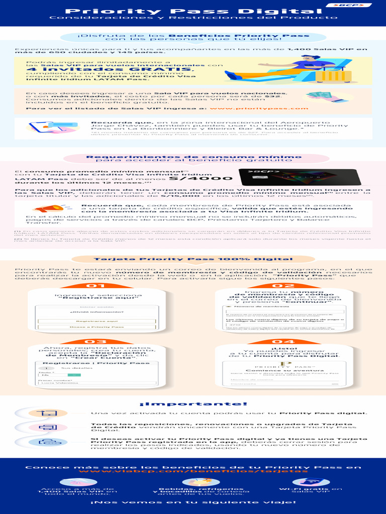 Consideraciones Priority Pass - Visa Infinite Iridium | PDF