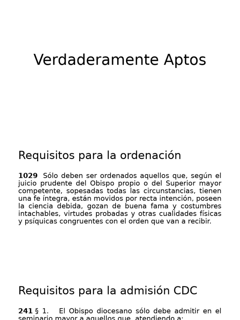 Verdaderamente Aptos | PDF | Seminario | obispo
