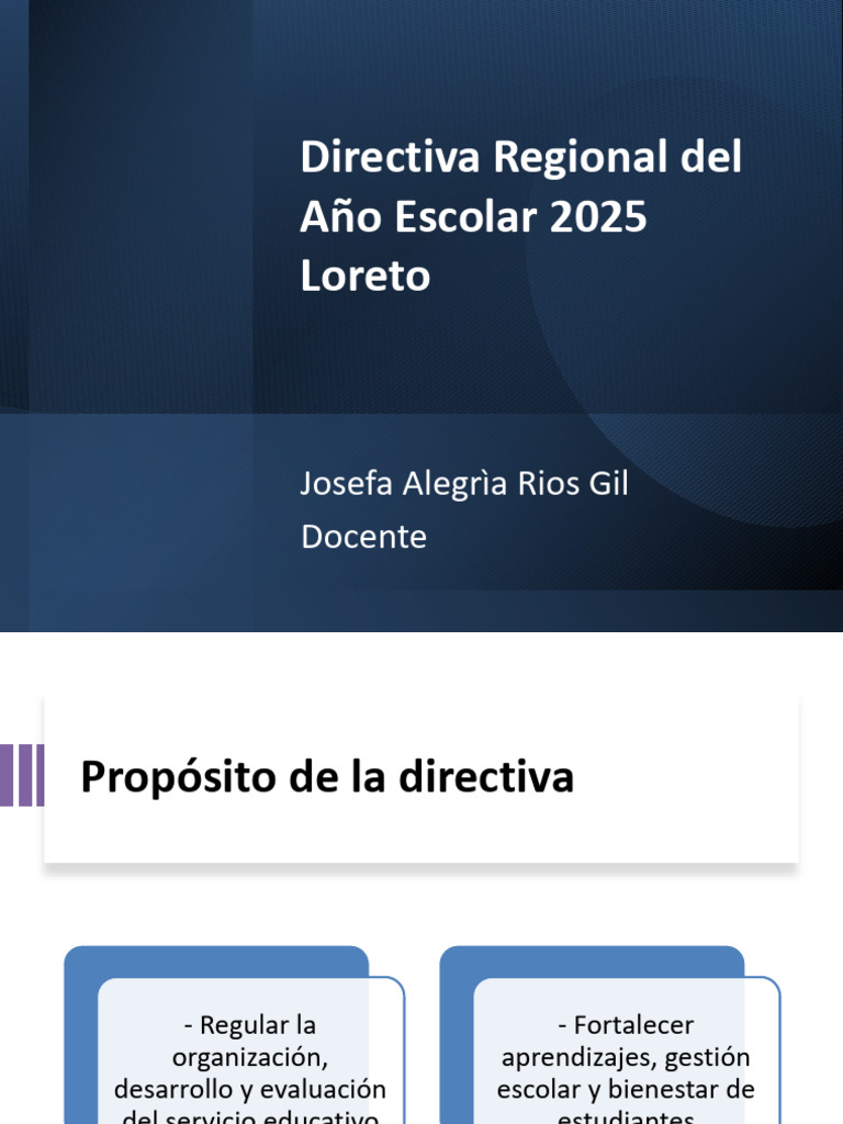 Directiva 2025 Loreto Presentacion Final | PDF