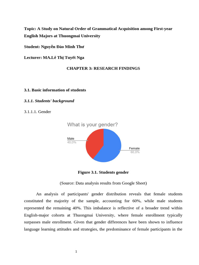 Minh Thư_chapter 3_ Research Findings | PDF | Second Language Acquisition | Language Acquisition