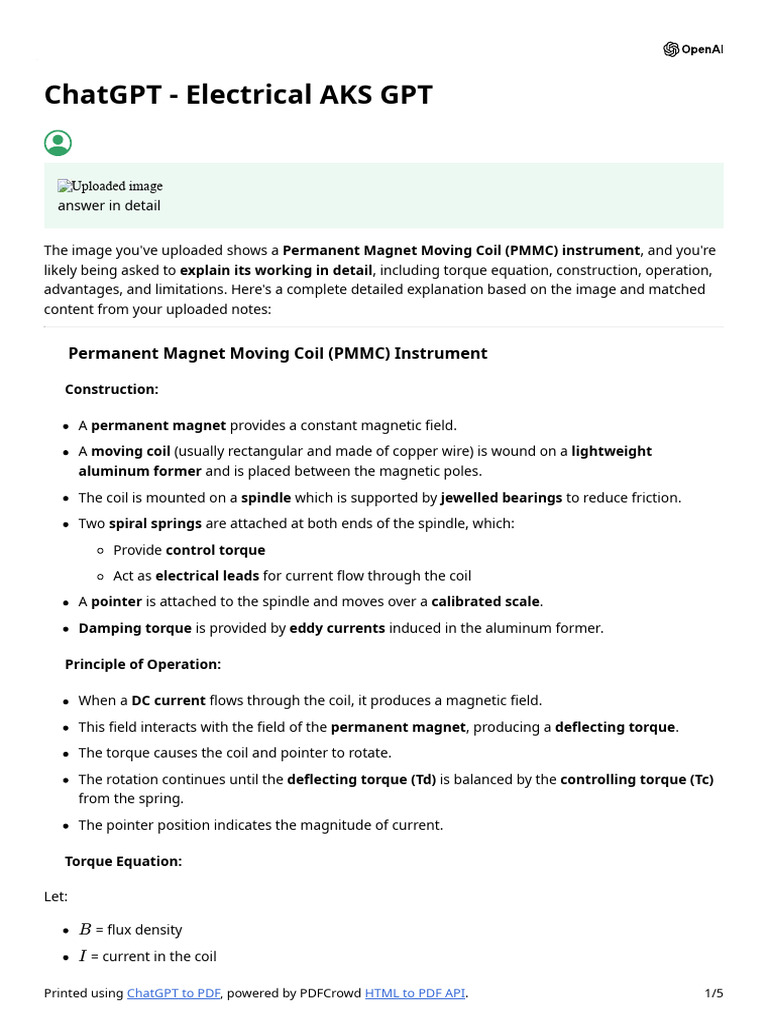 ChatGPT - Electrical AKS GPT | PDF | Inductor | Electromagnetism