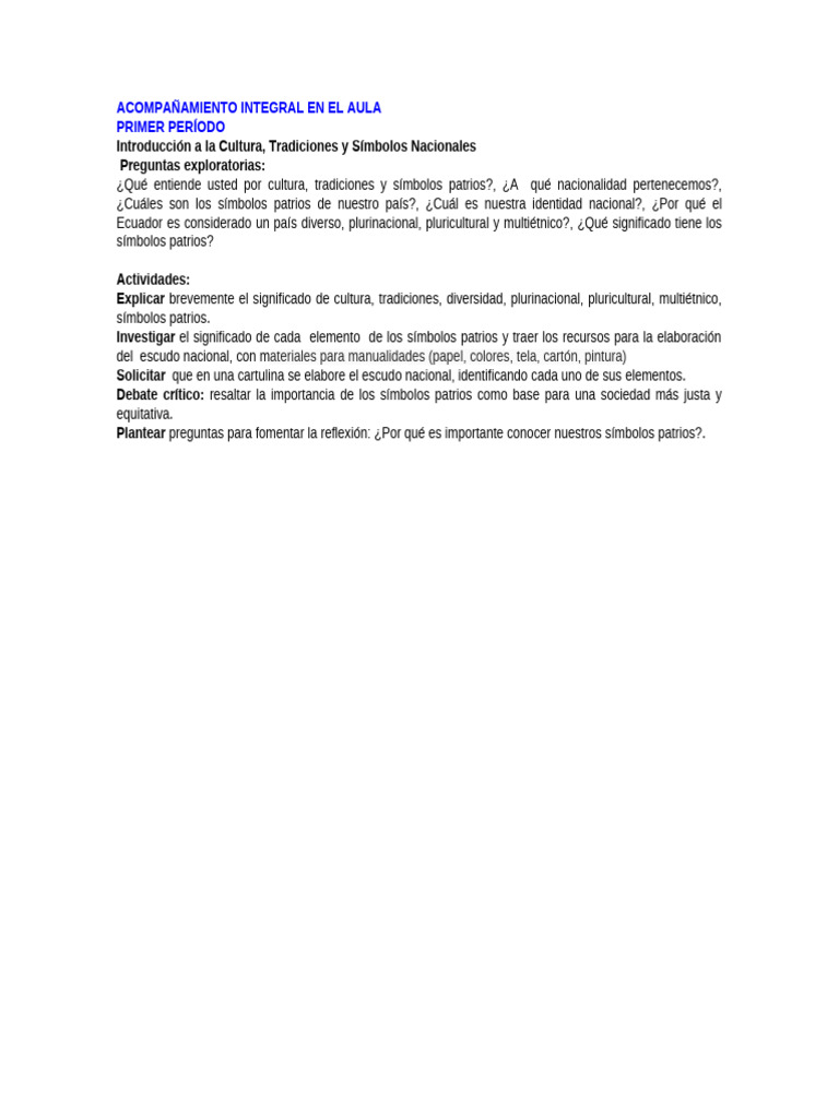 Acompañamiento Integral en El Aula-Cívica | PDF